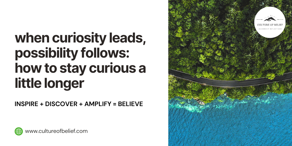 When Curiosity Leads, Possibility Follows - Culture of Belief When ...